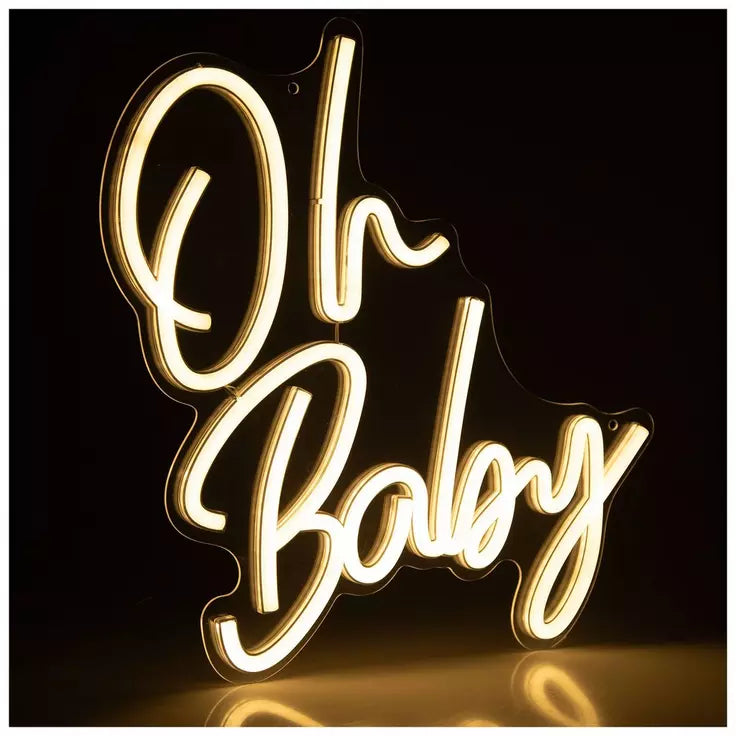 "Oh Baby" neon sign – FloralScape Backdrops